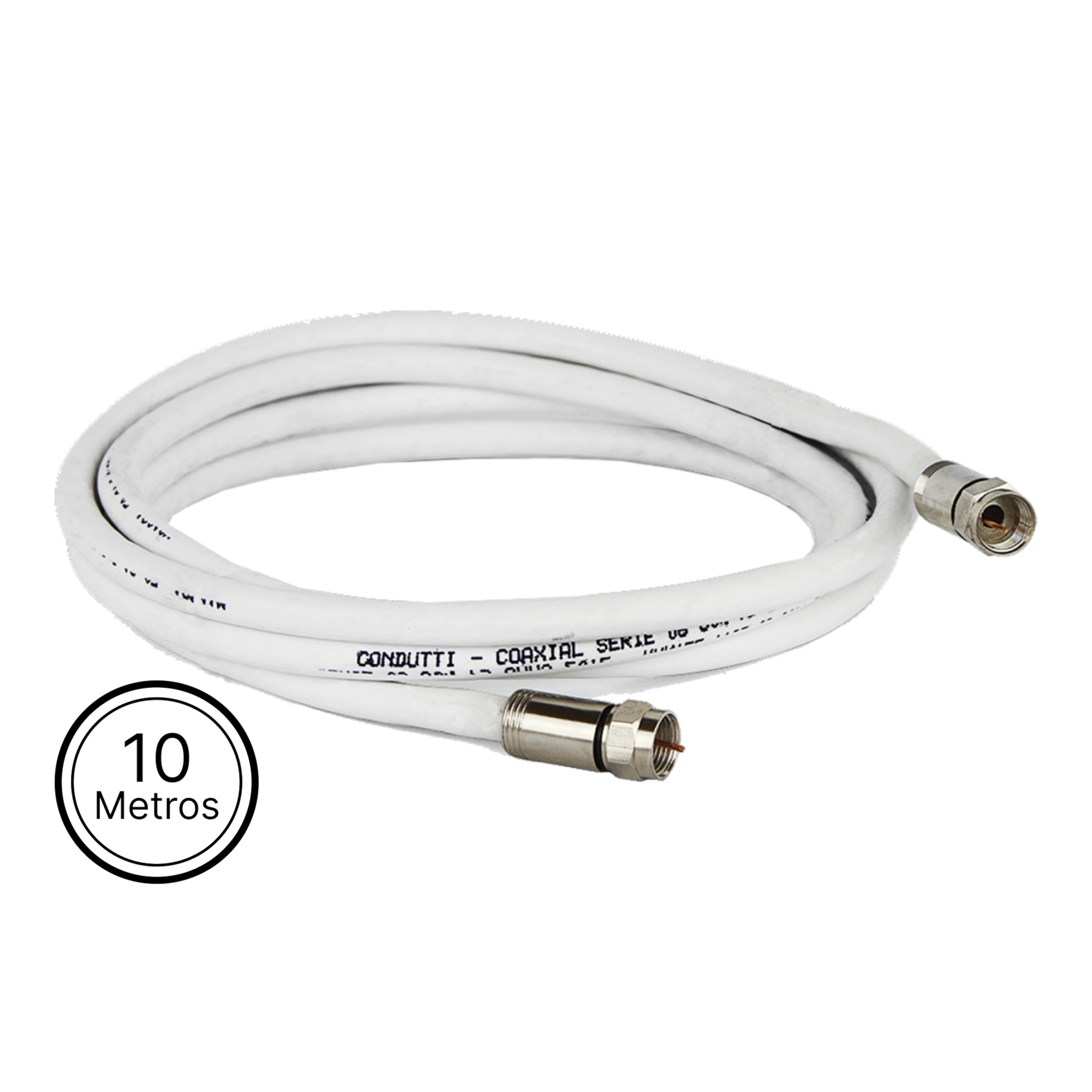 Cabo Coaxial RG6 Malha 67% 10 Metros Branco A.Santos - Apotiguar