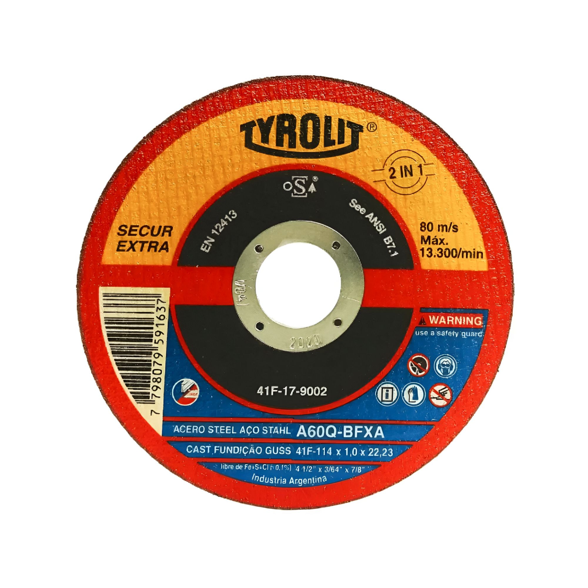 Disco de Corte 41F 115x1x22,2mm Secur Extra Tyrolit - Apotiguar