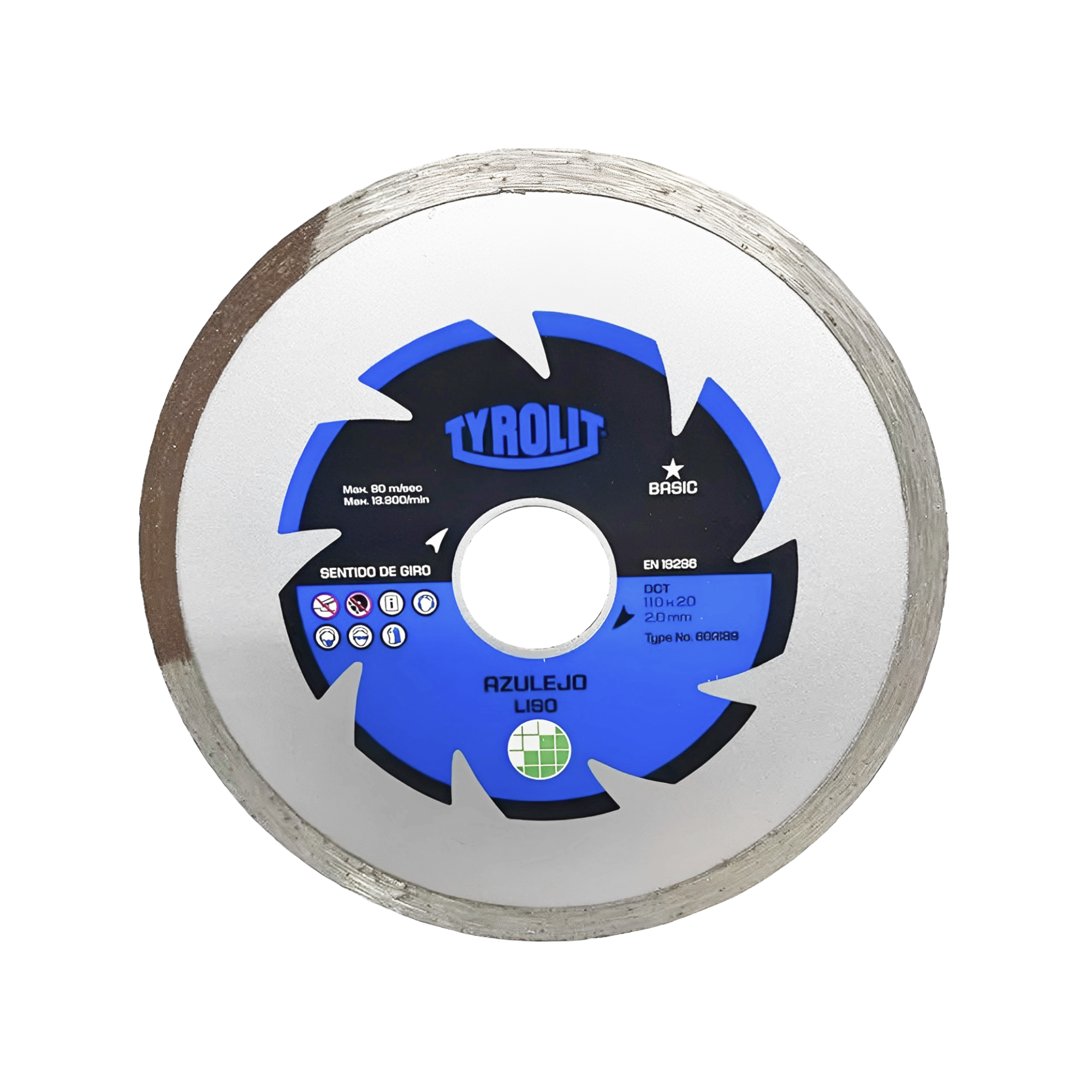 Disco de Corte Diamantado 110mm X 4 3/8"Liso Basic Tyrolit - Apotiguar