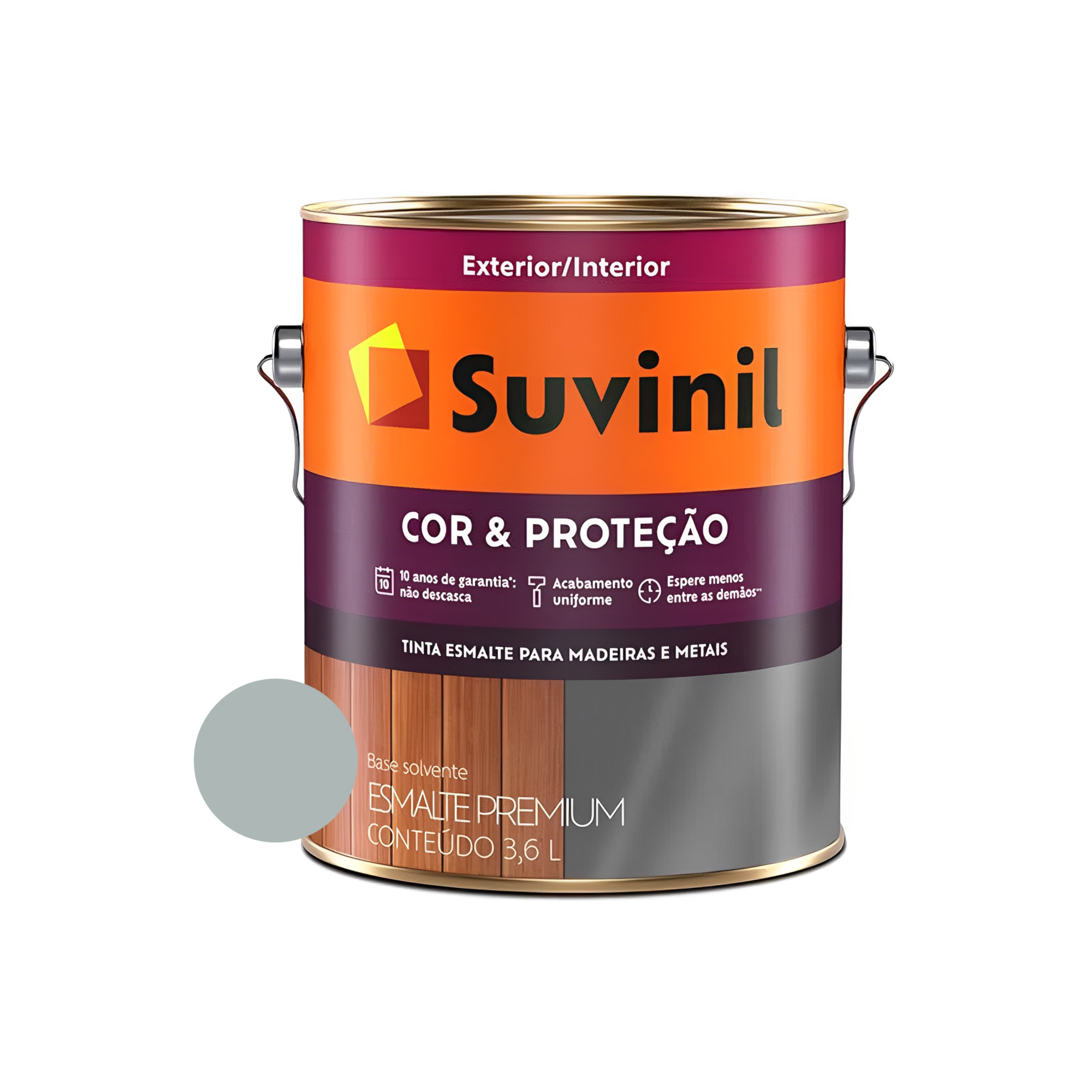 Esmalte Sintético Cor e Proteção Brilhante Platina 3,6L Suvinil - Apotiguar