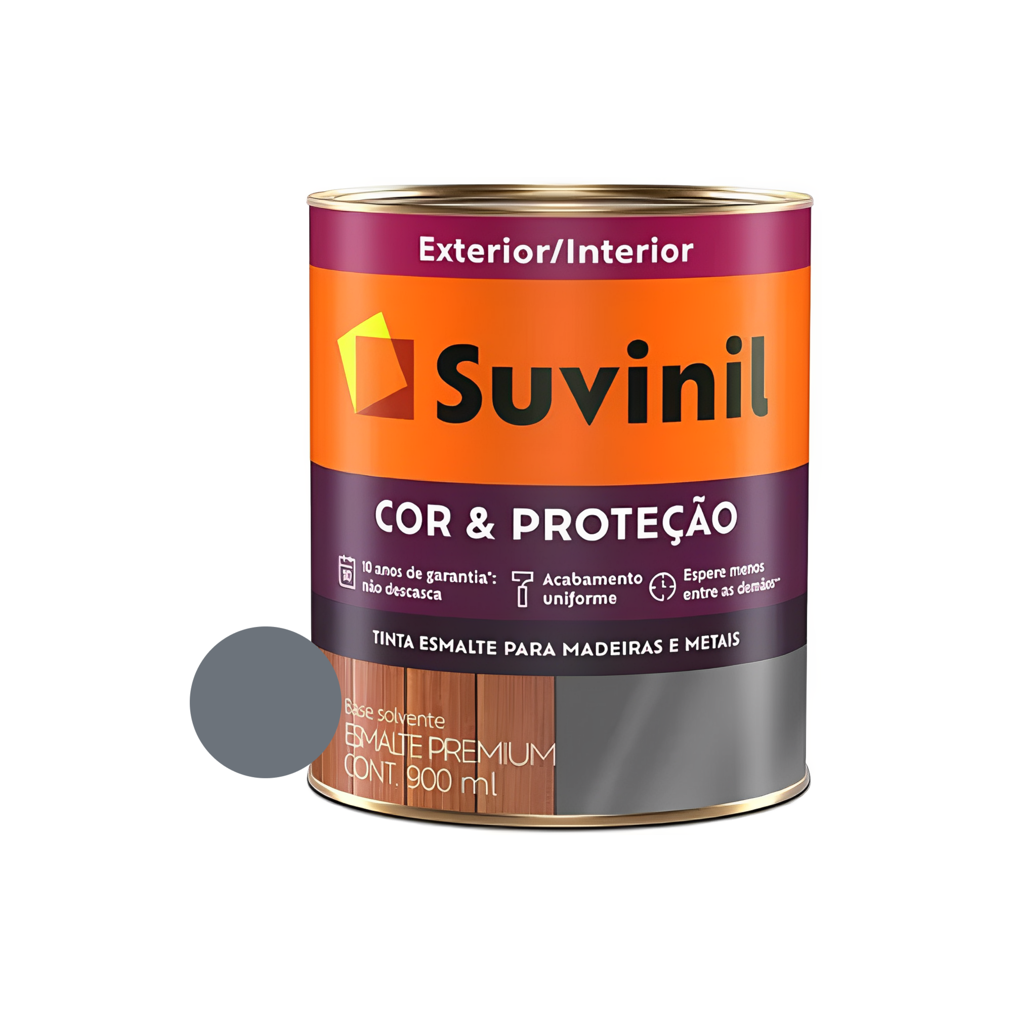 Esmalte Sintético Cor e Proteção Fosco Grafite Claro 0,9L Suvinil ...