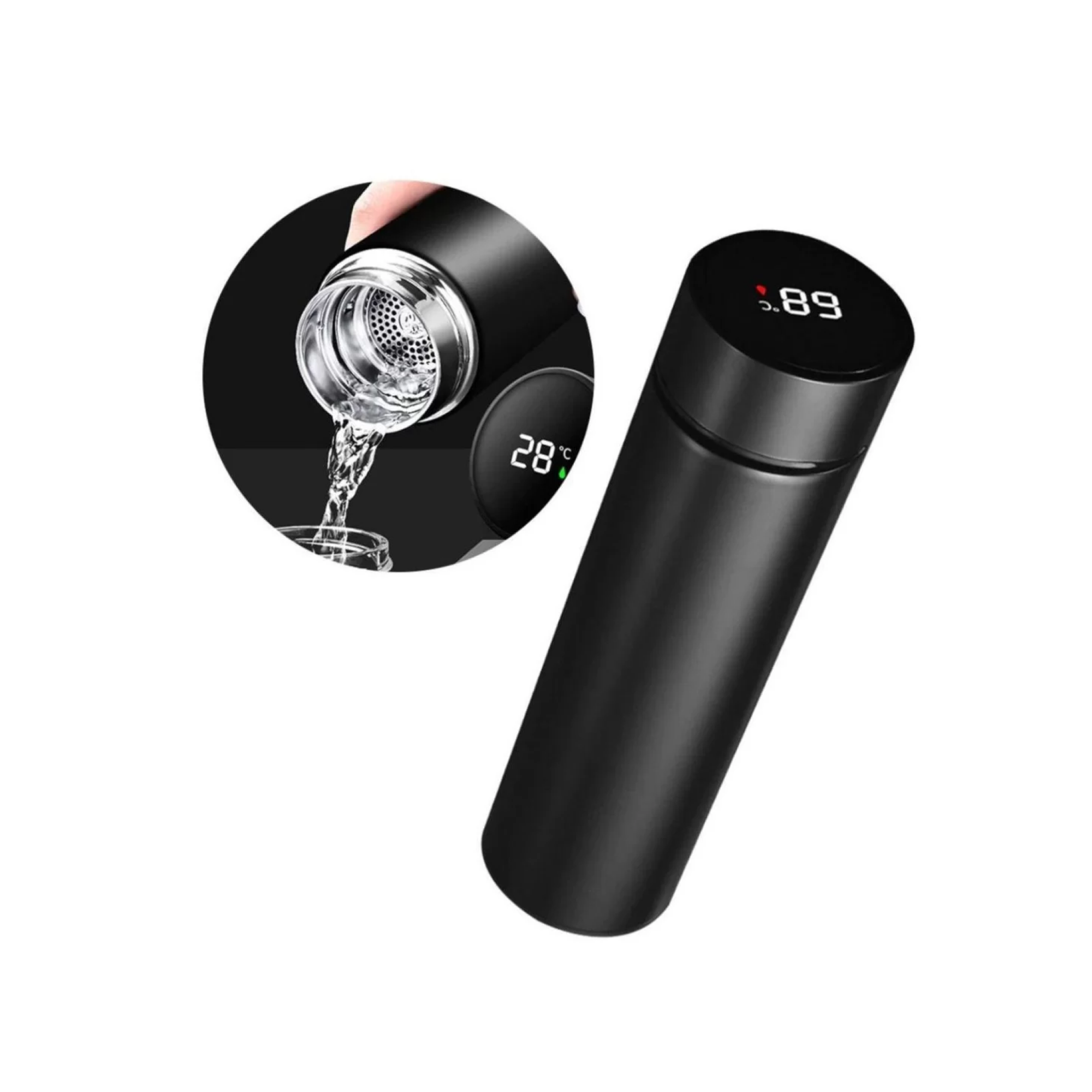 Garrafa Térmica Digital 480ml Preta Bono Home - Apotiguar