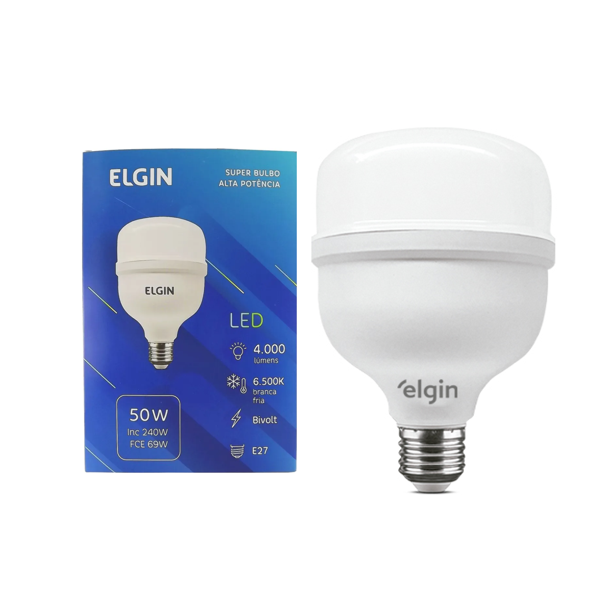 Lâmpada LED Bulbo 50W 6500K Elgin - Apotiguar