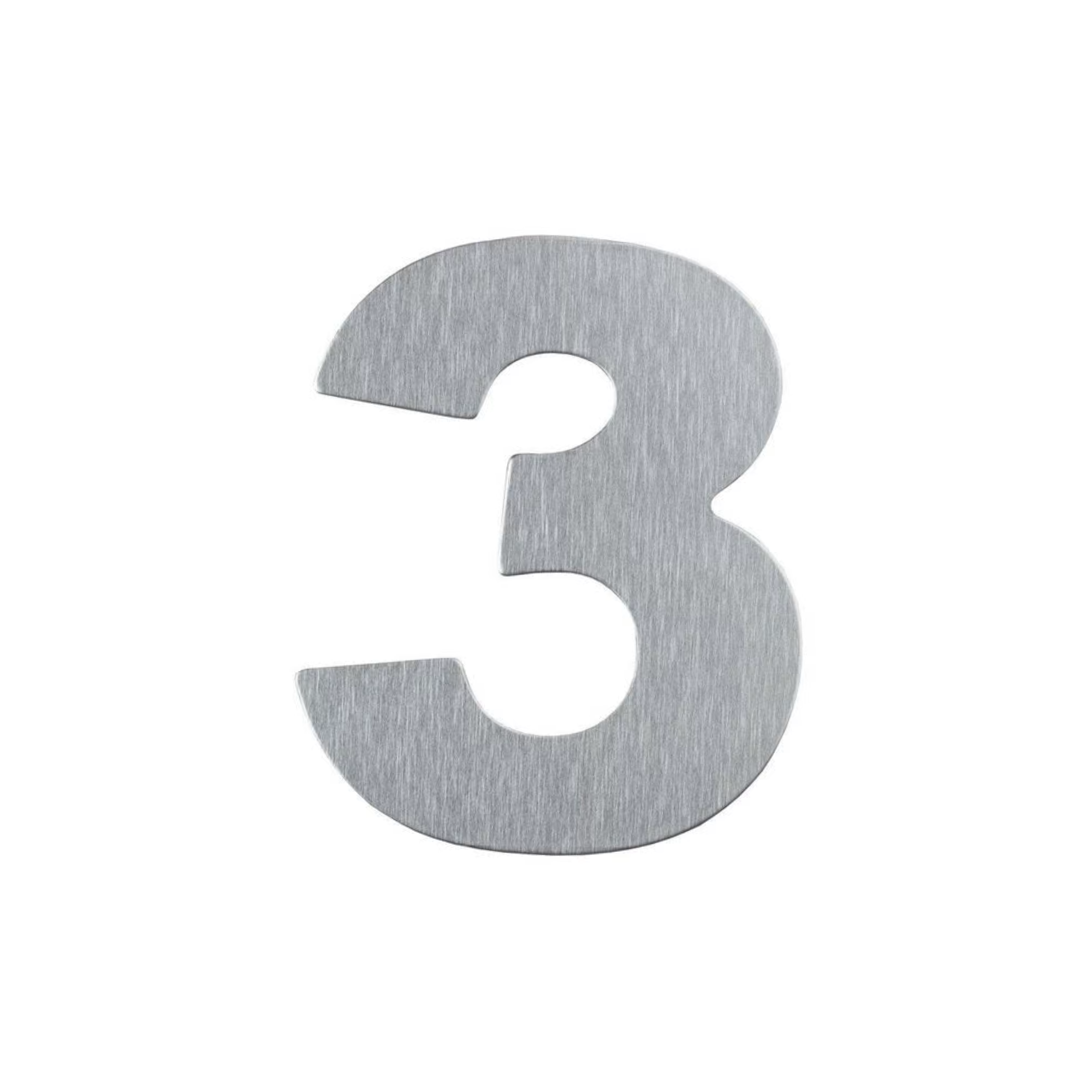 Número 3 para Casa Escovado 6cm com Adesivo Primafer - Apotiguar