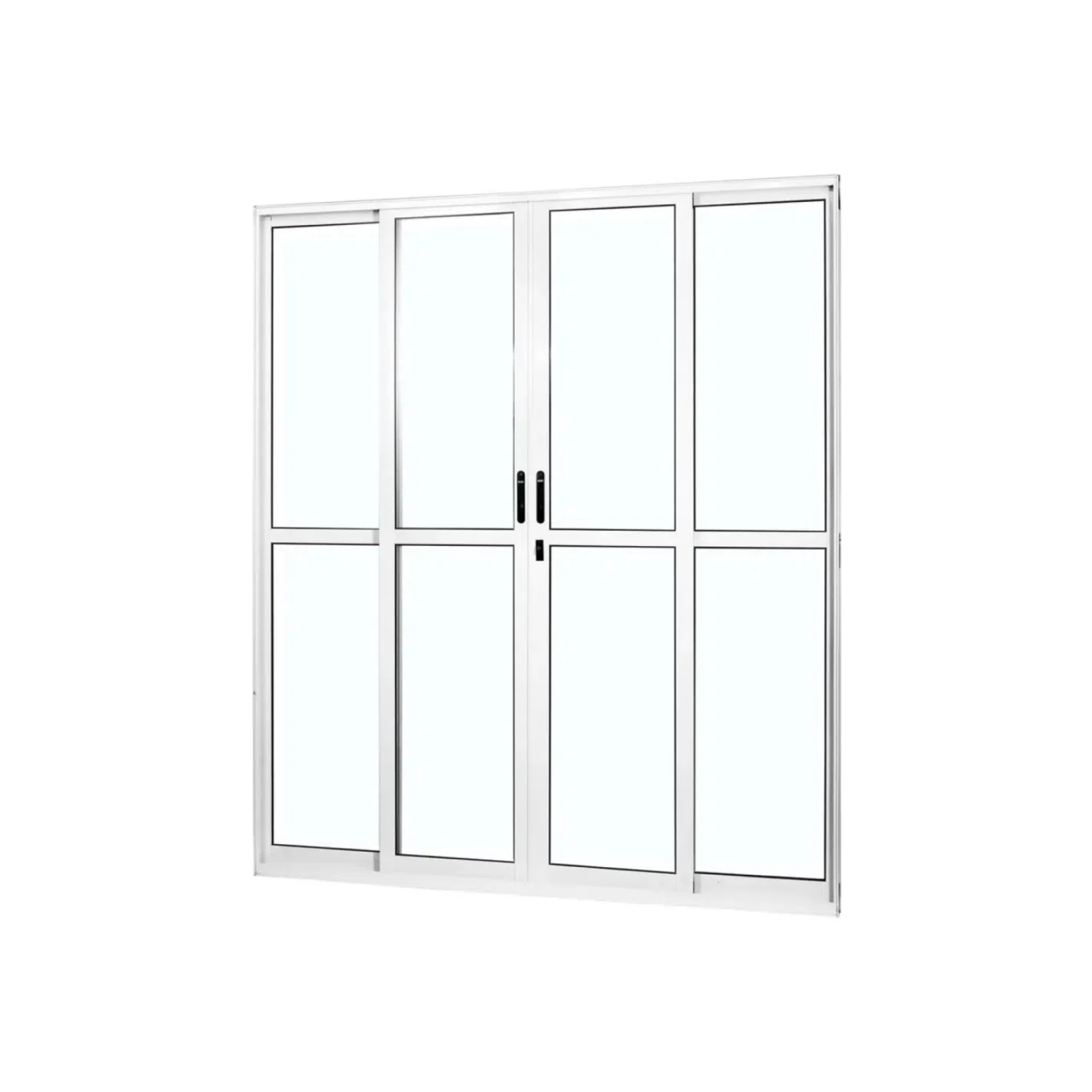 Porta de Correr 4 Folhas Vidro Liso 210x200 Branca Líder - Apotiguar