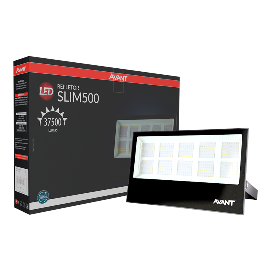 Refletor LED 500w Slim 6500K Avant - Apotiguar