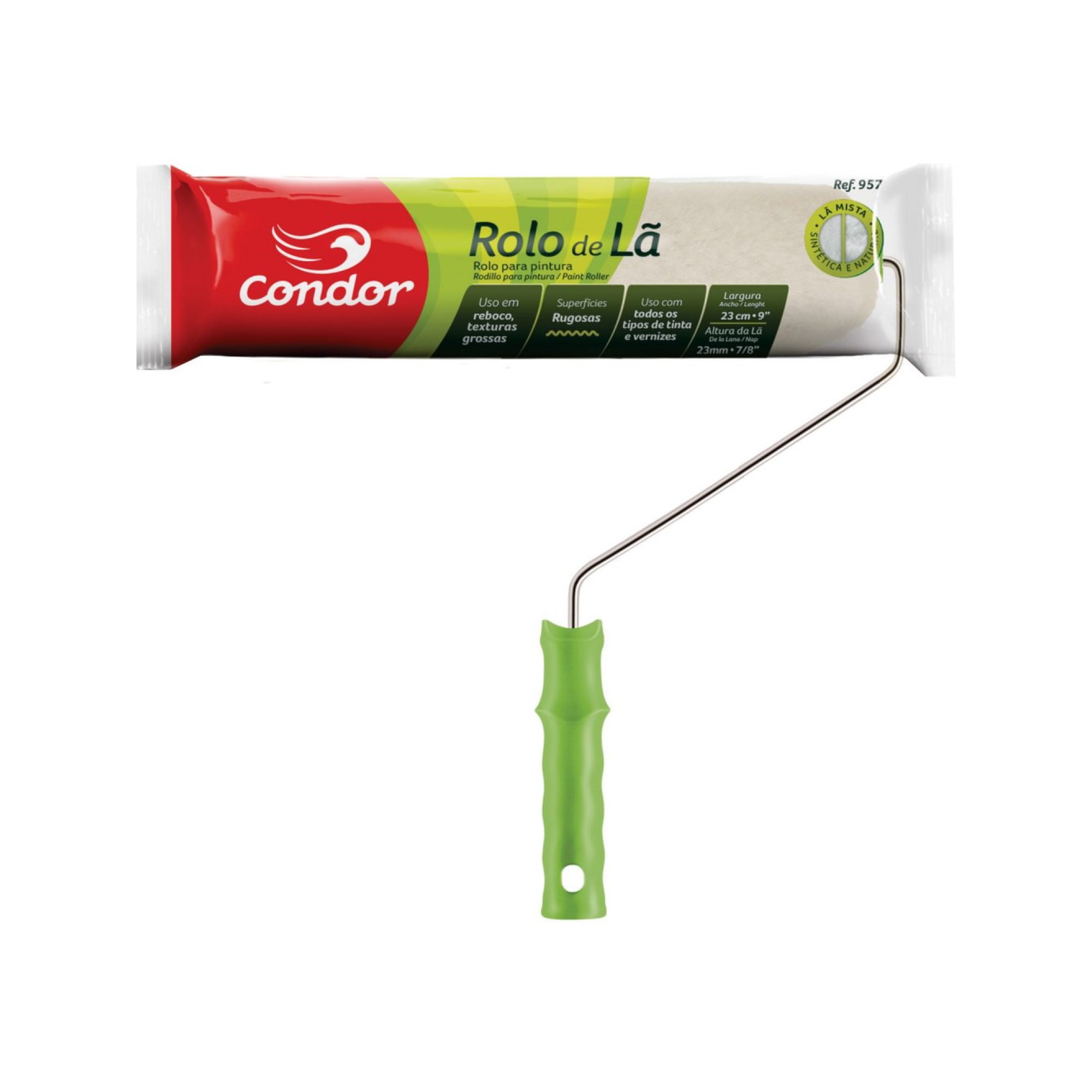 Rolo de Lã 23cm com Cabo Condor - Apotiguar