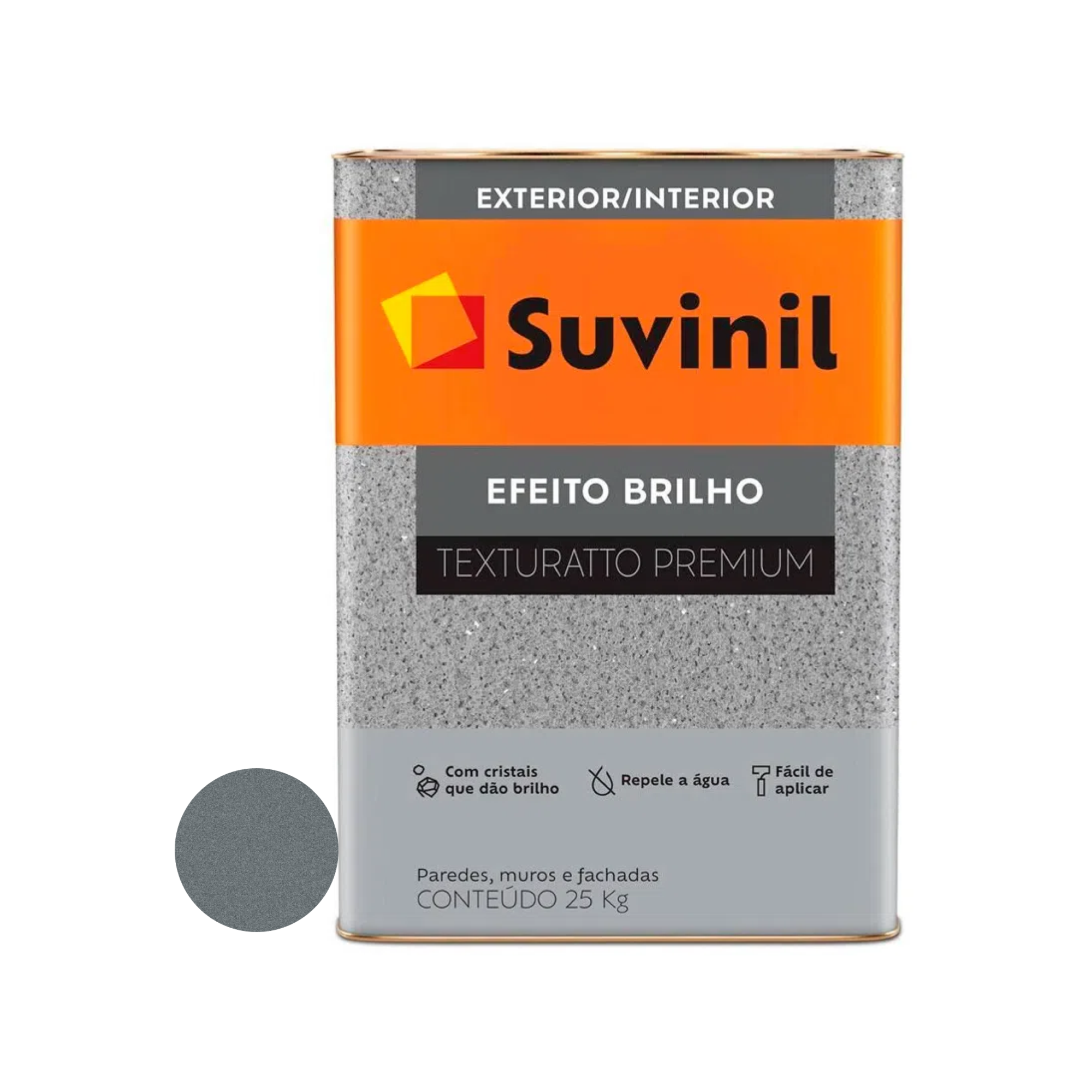 Textura Efeito Brilho Cinza 25Kg Suvinil - Apotiguar