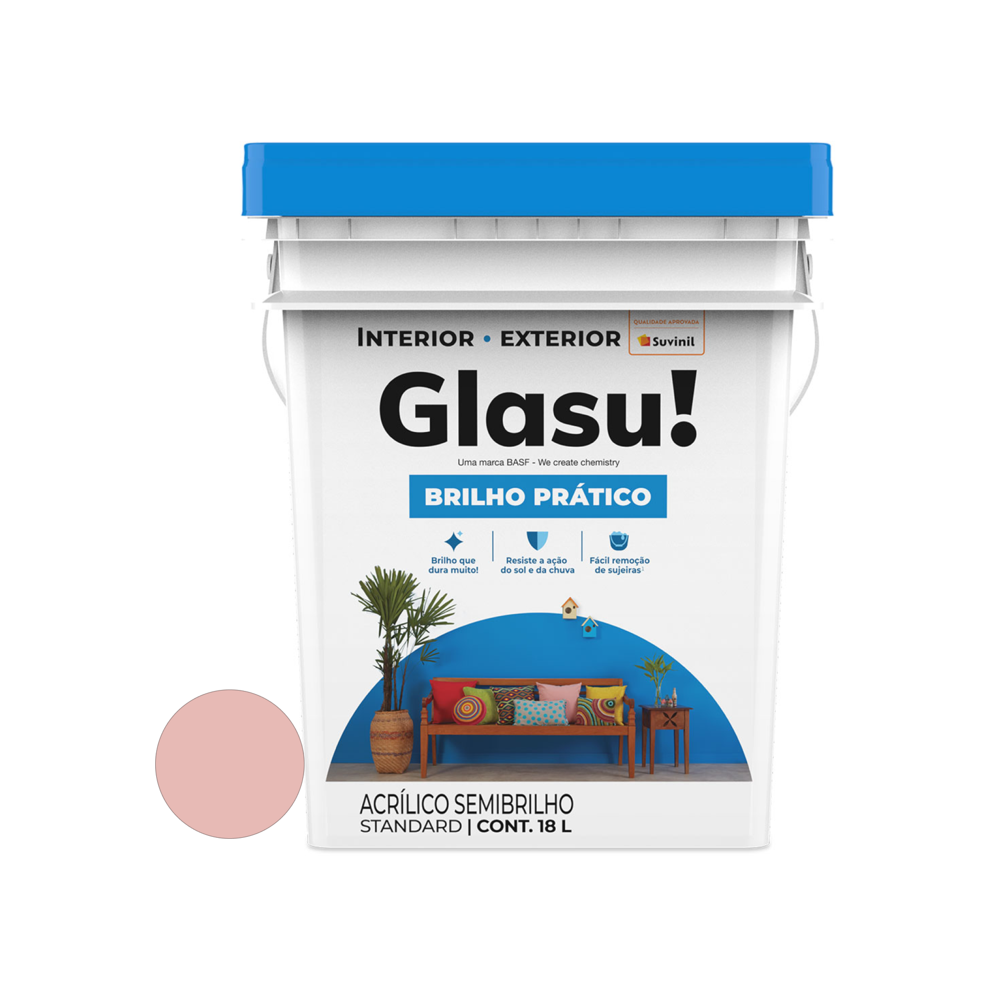 Tinta Acrílica Brilho Prático Semibrilho Bicho de Pé 18L Glasu - Apotiguar