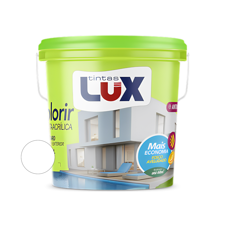 Tinta Acrílica Colorir Branco Neve 15L Lux - Apotiguar
