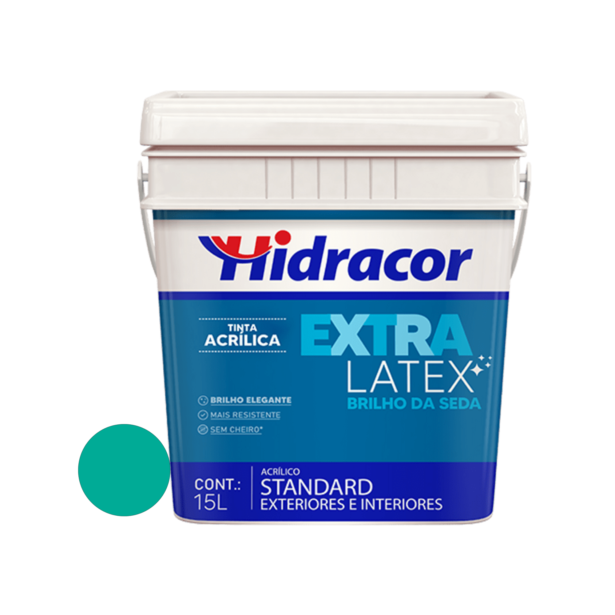 Tinta Acrílica Extralatex Brilho da Seda Verde Água 15L Hidracor ...