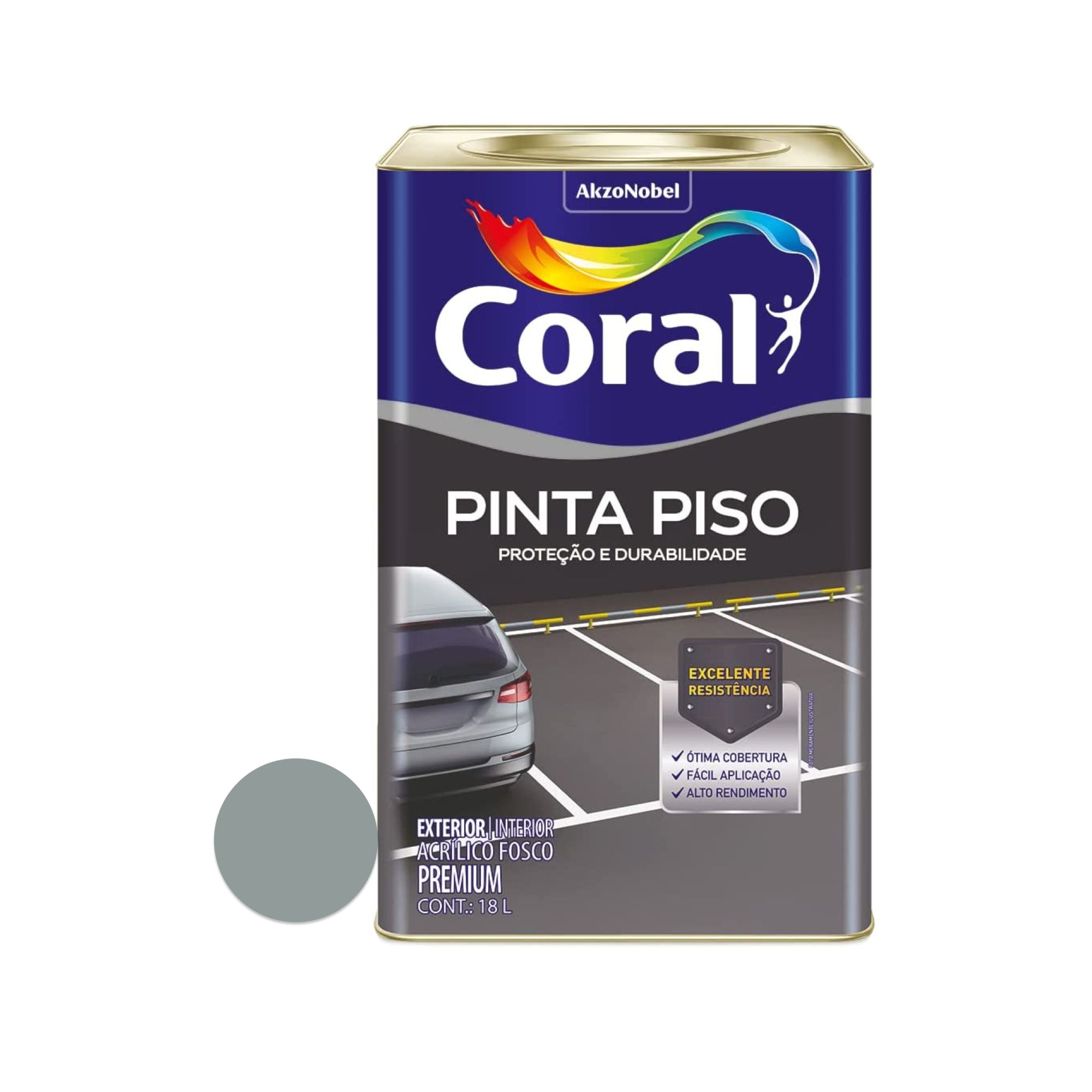 Tinta Pinta Piso Cinza Médio 18L Coral - Apotiguar