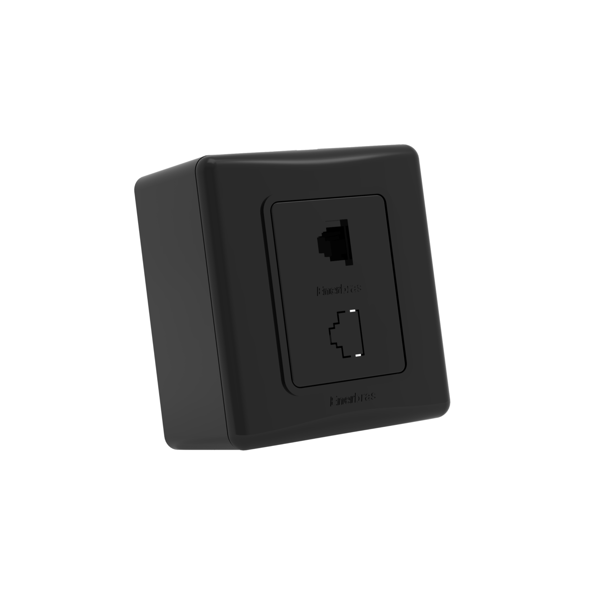 Tomada RJ45 Sobrepor Preto Enerbras - Apotiguar