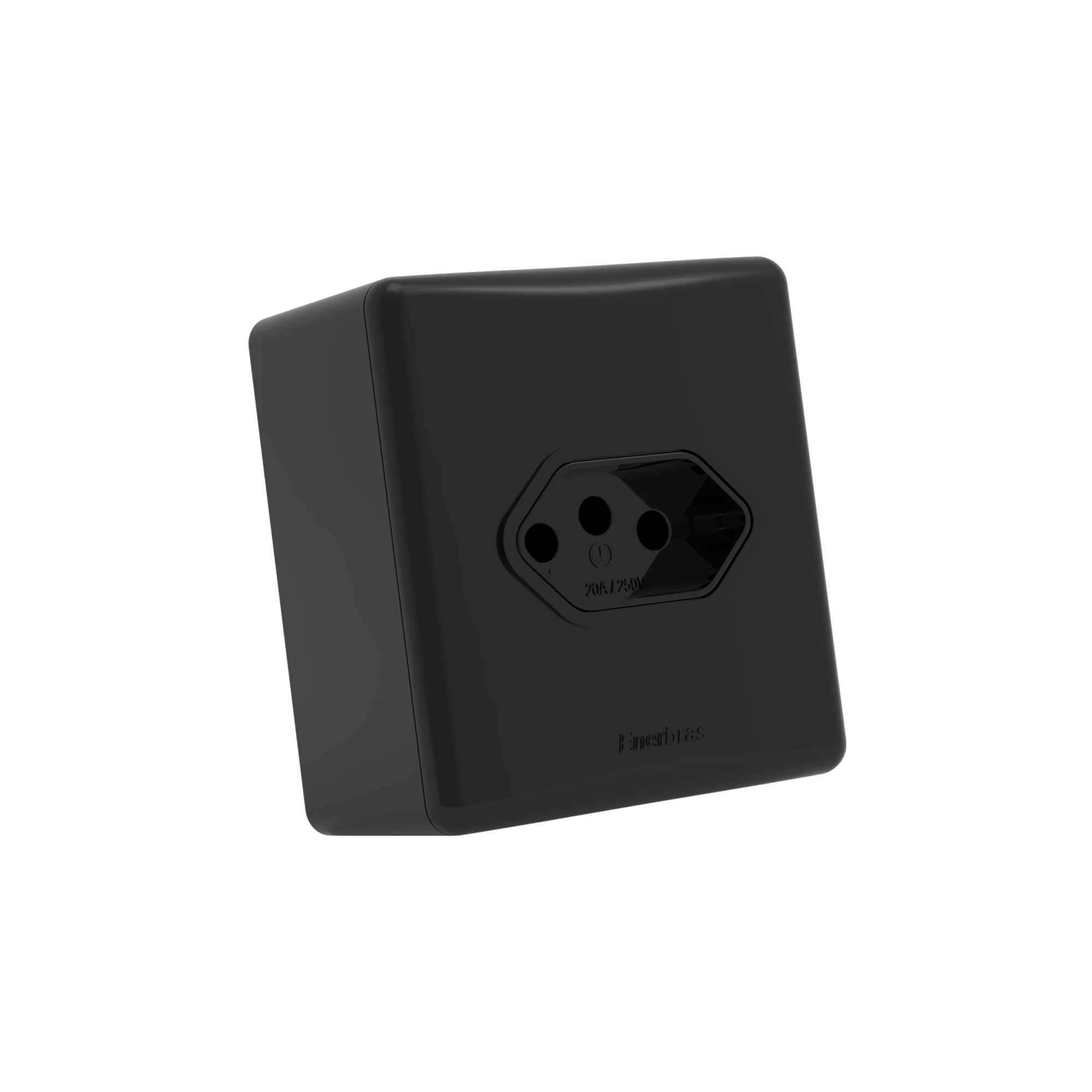 Tomada Simples Sobrepor 20A Preto Enerbras - Apotiguar